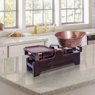 Weighing Scale Accent Decor with Bowl and Metal Frame, Rustic Bronze ...