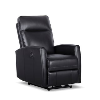 Modern Sleek Frame Leather Power Recliner USB Port Glider Recliner with ...
