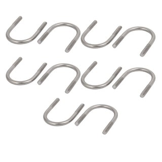 10pcs M6x33mm 304 Stainless Steel Round U-Bolt w Nylon Insert Lock Nut ...