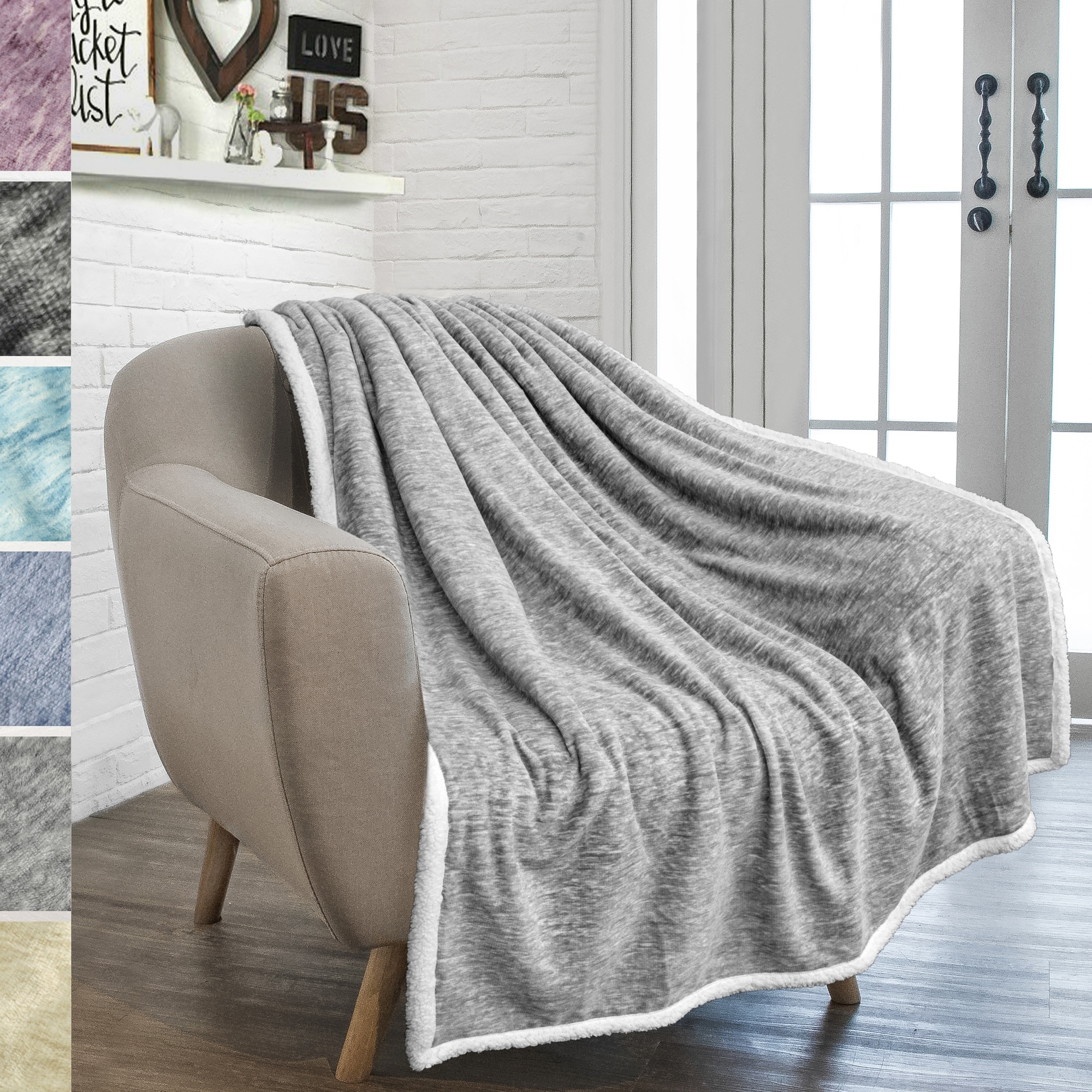 Microfiber Plaid Throw Blanket Light Gray Light Gray 50" x 60 ...