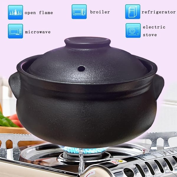 Korean Premium Stoneware Casserole Clay Pot with Lid - Bed Bath ...