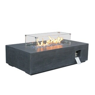 Outdoor Concrete Propane gas rectangle Fire Pit table - Bed Bath ...