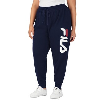 Fila Women's Stand Graphic Drawstring Waist Jogger Pants Blue Size 2X ...