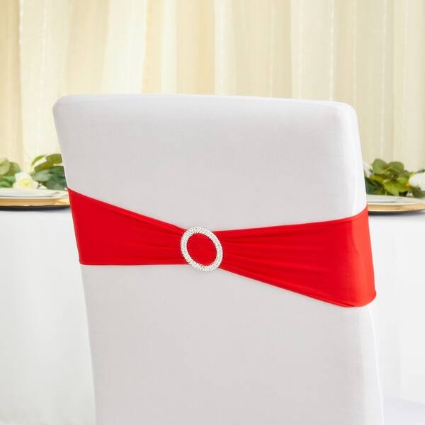 Red Chair Sashes with Silver Buckle for Wedding Reception, Baby Shower ...