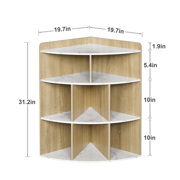 Javlergo 4-Tier Corner Bookcase, 8 Cube Triangle Bookcase Bookshelf ...