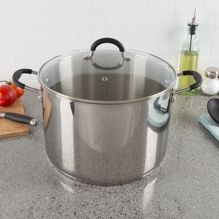12-Quart Stainless-Steel Stock Pot - Large Capacity Cookware with Lid ...