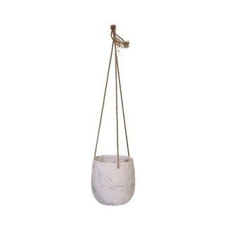 Sagebrook Home Ceramic Planter with Hanging Rope, Elegant Indoor Oasis ...