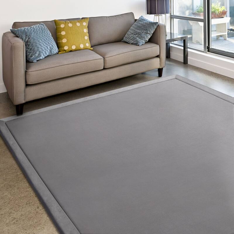 MICRODRY Cushioned Modern Memory Foam Area Rug with Built in Rug Pad ...