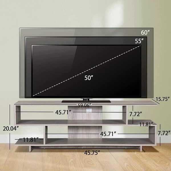 S-Shaped Modern TV Stand with Ample Storage Space - Bed Bath & Beyond ...