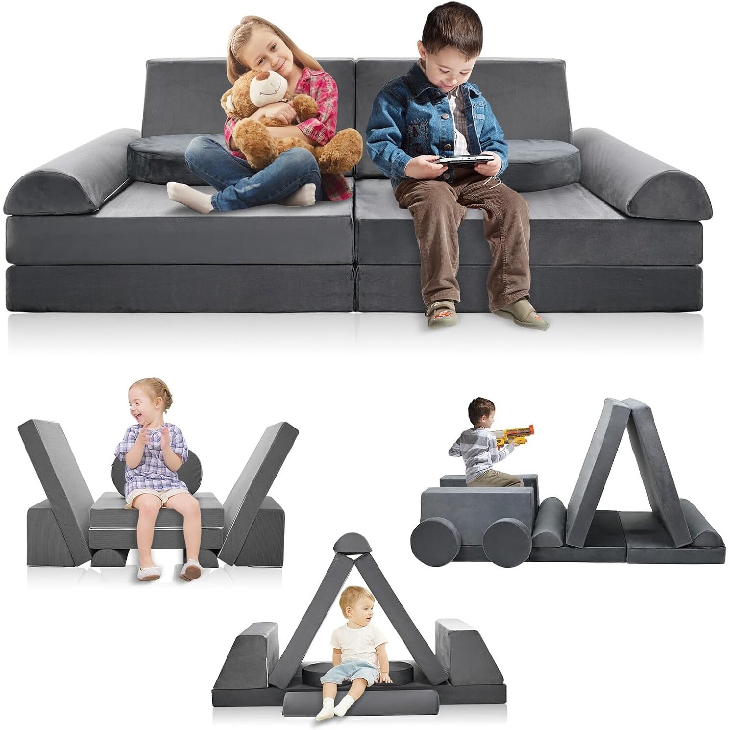 Modular Kids Couch for Toddler Playroom Bedroom Imaginative Furniture Kids Sofa Bed Bath Beyond 38447069