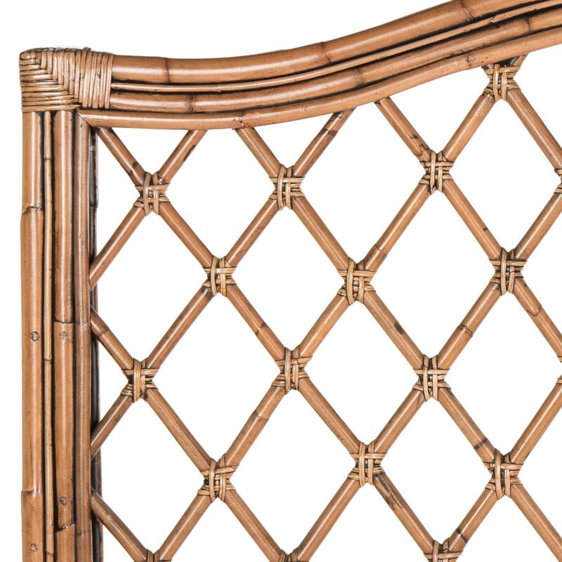 SAFAVIEH Gulfem Brown/ Multi Rattan Wicker Trellis Headboard (Full ...