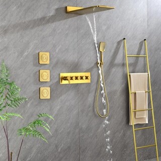 Ramiz Wall Mounted Waterfall Rain Shower System - Bed Bath & Beyond ...