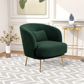 Upholstered Backrest Accent Chair, Green Reading Chair - Bed Bath ...