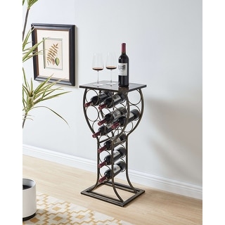 Black Metal Goblet-Shaped Wine Rack with Marble Top - Bed Bath & Beyond ...