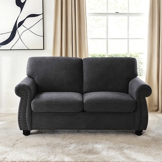 Contanier Furniture 65.7" Wide Velvet Rolled Arm Loveseat - Bed Bath ...