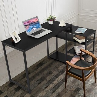 L-Shaped Gaming Desk Corner Computer Table Black - Bed Bath & Beyond ...