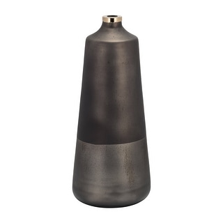 21" Vase Glass Vase with Aluminum in Bronze Brown Ombre Design Home or ...