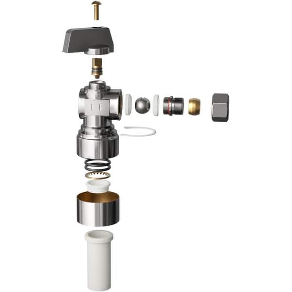 PROFLO 5/8" Push x 3/8" OD Angle Stop Quarter 1/4" Turn - Bed Bath ...