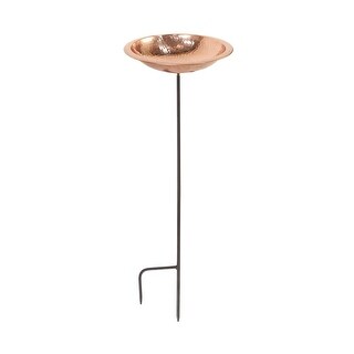 Achla Designs Hammered Copper Birdbath Bowl w/Stake, 13 Inch Diameter ...