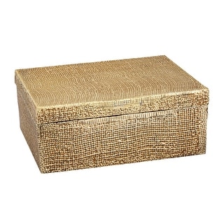 Elk Home Square Linen Antique Brass Metal 11 Inch Wide Box - Bed Bath ...