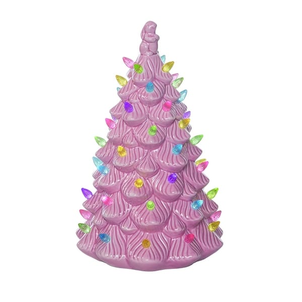 Transpac Dolomite 11.6 in. Pink Easter Light Up Tree - N/A - Bed Bath ...