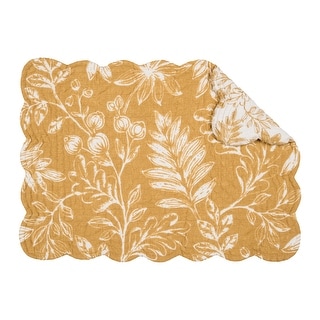 Everview Gold 100% Cotton Set of 6 Cloth Placemats 13" x 19" - Bed Bath ...