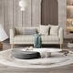 Modern 3-Seater Faux Leather Sofa Couch with Deep Seats, 2 Throw ...