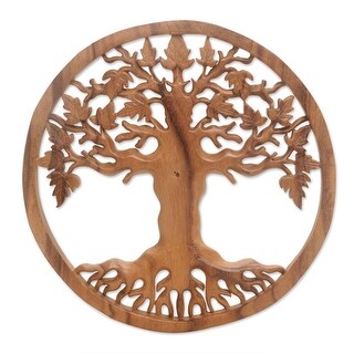 Handmade Roots of Life Wood relief panel (Indonesia) - Bed Bath ...