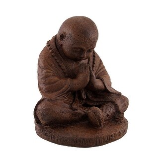 Concrete Cast Statue Praying Buddhist Monk Brown - 8.5 X 6 X 7 inches ...