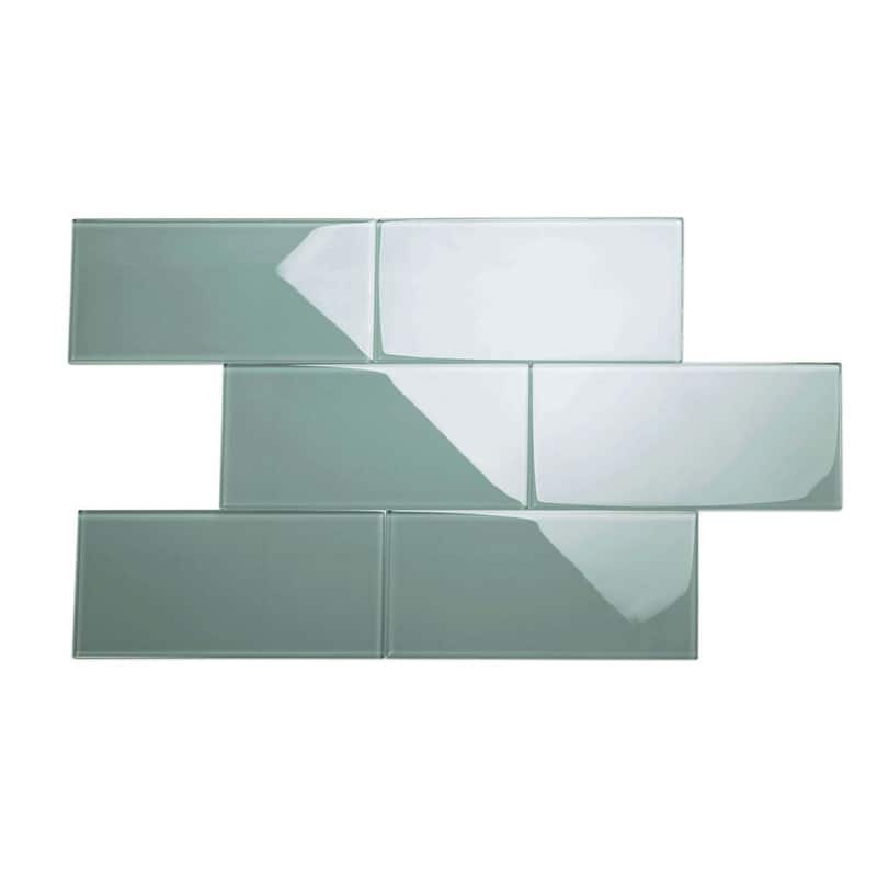 Slate 6x12 Glass Subway Tile - Overstock - 32301305
