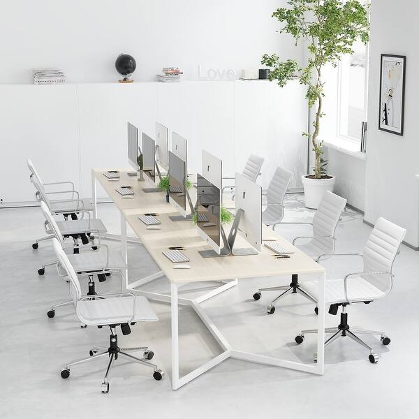 LUXMOD Ribbed Office Computer Desk Chair with Throw Pillow - On Sale ...