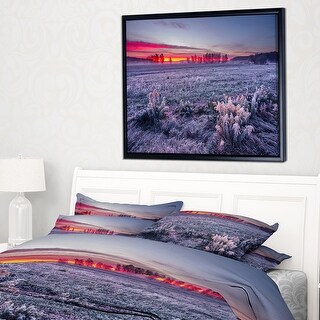 Designart "Colorful Cold Frosty Morning" Landscape Print Wall Framed ...