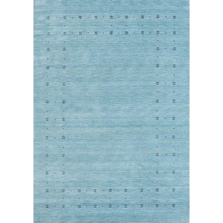 Ahgly Company Machine Washable Contemporary Denim Blue Area Rugs - Bed ...