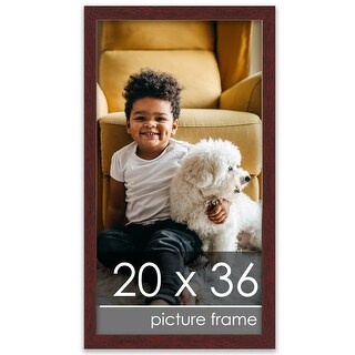 20x36 Traditional Mahogany Complete Wood Picture Frame with UV Acrylic ...