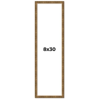 8x30 Frame Gold Solid Wood Picture Frame - Complete Modern Photo Frame ...