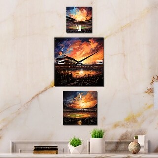 Designart "Stadium Championship Clash" Stadiums Set Of 3 - Extra large ...