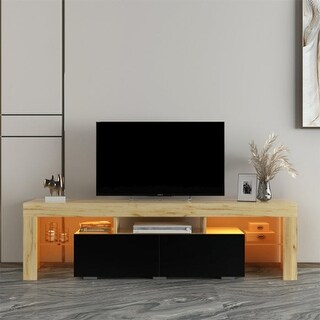 Vintage black TV cabinet wood TV benches with black and OAK finish ...