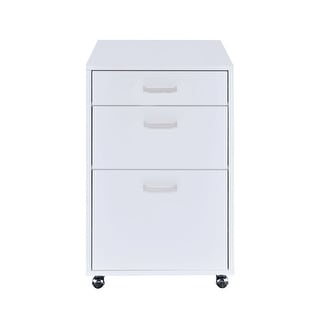 3 Drawers File Cabinet in White High Gloss and Chrome Finish - Bed Bath ...
