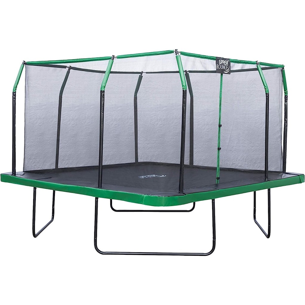Upper Bounce 15 Foot Round Outdoor Trampoline Set with Safety Enclosure ...