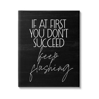 Stupell Keep Flushing Funny Bathroom Canvas Wall Art, Design by Lil ...