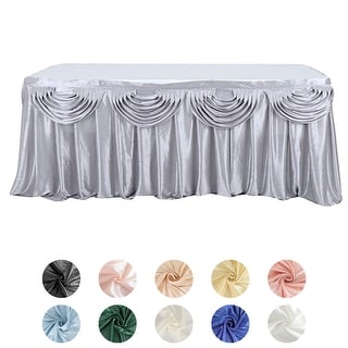 29" Satin Classic Drape Table Skirt - Bed Bath & Beyond - 42283870