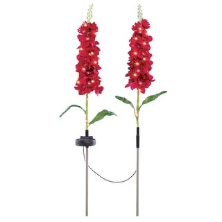 Set of 2 Solar Powered Hyacinth Garden Stakes - 17.250 x 3.500 x 3.380 ...
