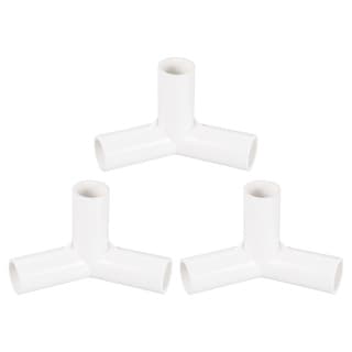 0.8" PVC Pipe Fittings 3pcs 3 Way Elbow Water Joint Connectors Adapters ...