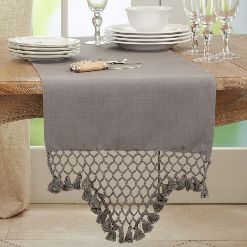 Table Runner With Tassel Design - Overstock - 35720798
