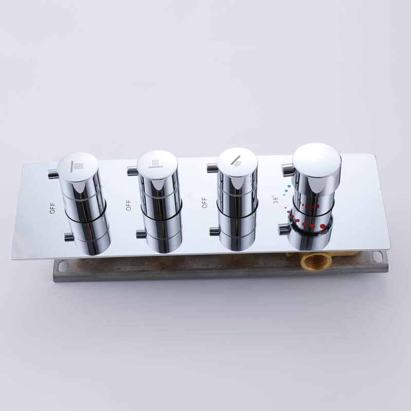 Thermostatic Complete Shower System With Embedded Valve - Overstock ...