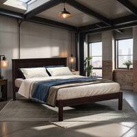 Twin Size Platform Bed Frame with Headboard, Bed Frame with Wood Slat ...