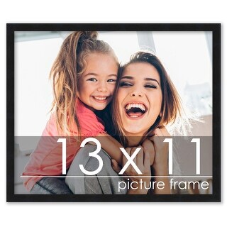13x11 Frame Black Wood Picture Frame - UV Acrylic, Foam Board Backing ...