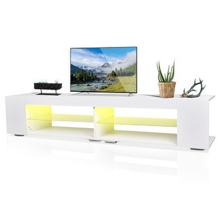Modern LED TV Stand Storage, High Gloss Entertainment Center, Gaming TV ...