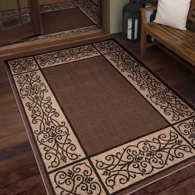 Orian Rugs Garden Sonoma Omaha Brown - Overstock - 27879388