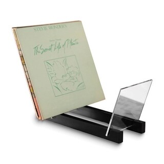 Curata Black Wood and Acrylic Vinyl Record Display Rack (Holds Up to 50 ...